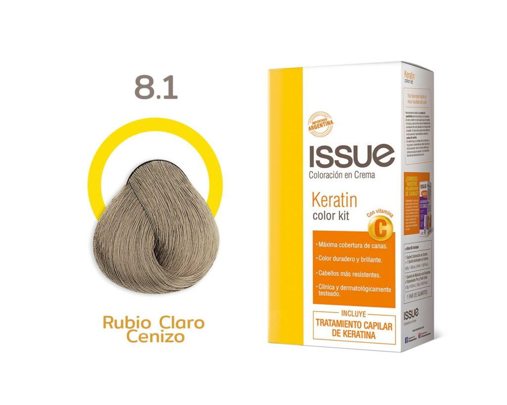 TINTE KIT ISSUE 8.1 RUBIO CLARO CENIZO - El Peluquero TINTE KIT ISSUE 8.1 RUBIO CLARO CENIZO - El Peluquero